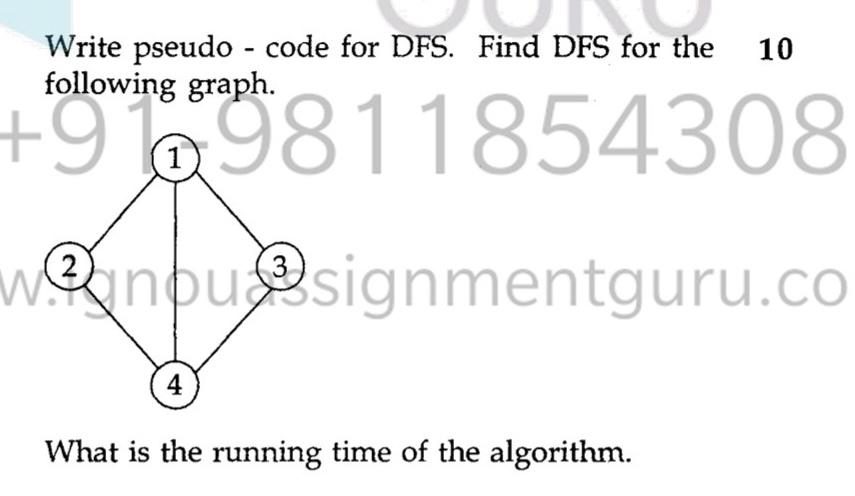 Solved Write pseudo - code for DFS. Find DFS for the 10 | Chegg.com Solved Write pseudo - code for DFS. Find DFS for the 10 | Chegg.com