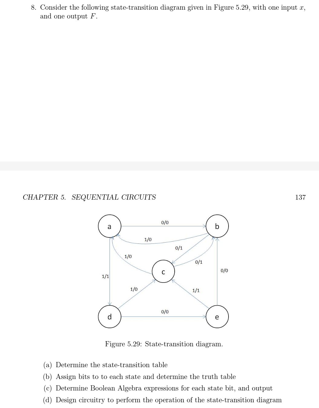Solved 8. ﻿Consider the following state-transition diagram | Chegg.com