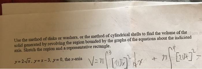 Solved Use the method of disks or washers, or the method of | Chegg.com