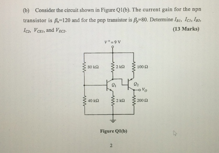 Solved (b) Consider the circuit shown in Figure Q1(b). The | Chegg.com
