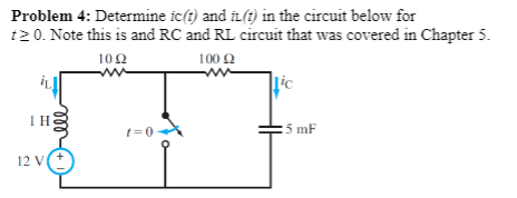 Solved Problem 4: Determine ict) and il(t) in the circuit | Chegg.com
