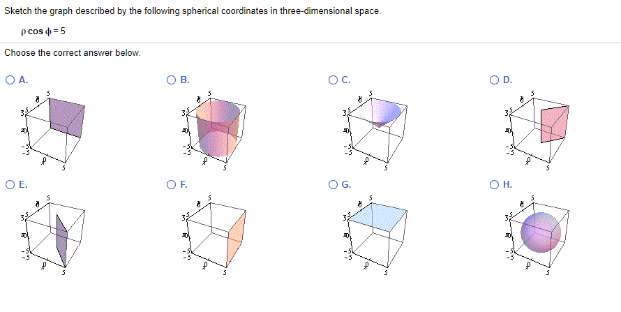 Solved Sketch the graph described by the following spherical | Chegg.com