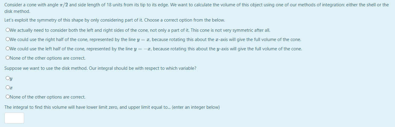 Solved When considering the shell and disk methods for | Chegg.com
