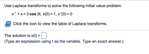 Solved Use Laplace transforms to solve the following initial | Chegg.com