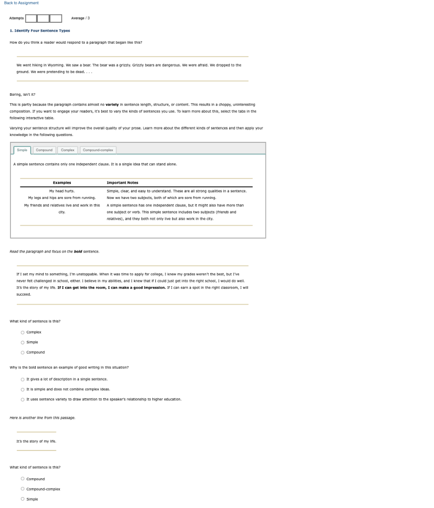 Solved Back to Assignment Attempts Average / 3 1. Identify | Chegg.com