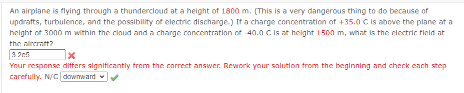 Solved An airplane is flying through a thundercloud at a | Chegg.com