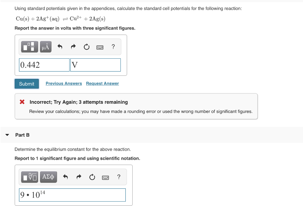 Solved Using standard potentials given in the appendices, | Chegg.com Solved Using standard potentials given in the appendices, | Chegg.com