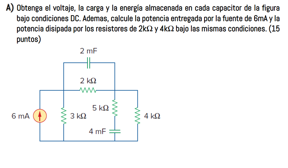 Solved A) ﻿Obtenga el voltaje, la carga y la energía | Chegg.com