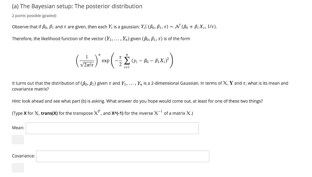3. Bayesian Estimation and Linear Regression Bookmark | Chegg.com