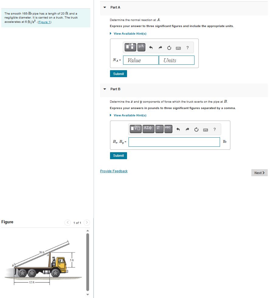 Solved The smooth 165−lb pipe has a length of 20ft and a | Chegg.com
