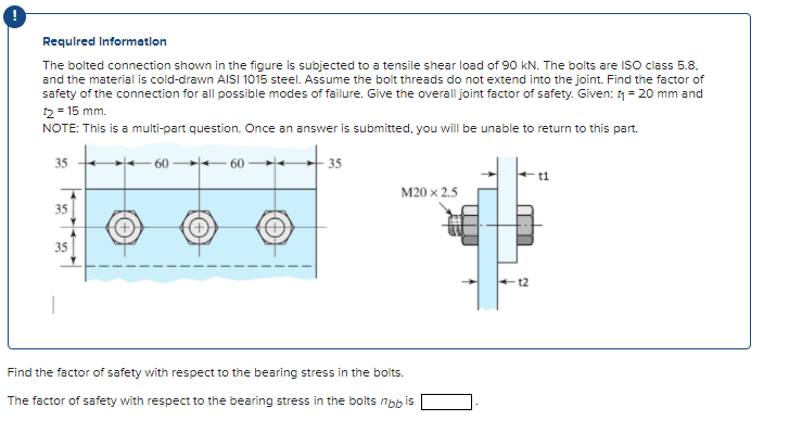 Solved Required Information The bolted connection shown in | Chegg.com