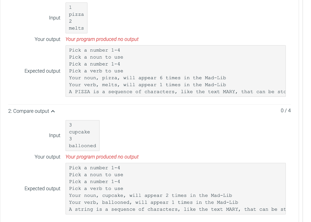Solved 1 Input pizza 2 melts Your output your program | Chegg.com