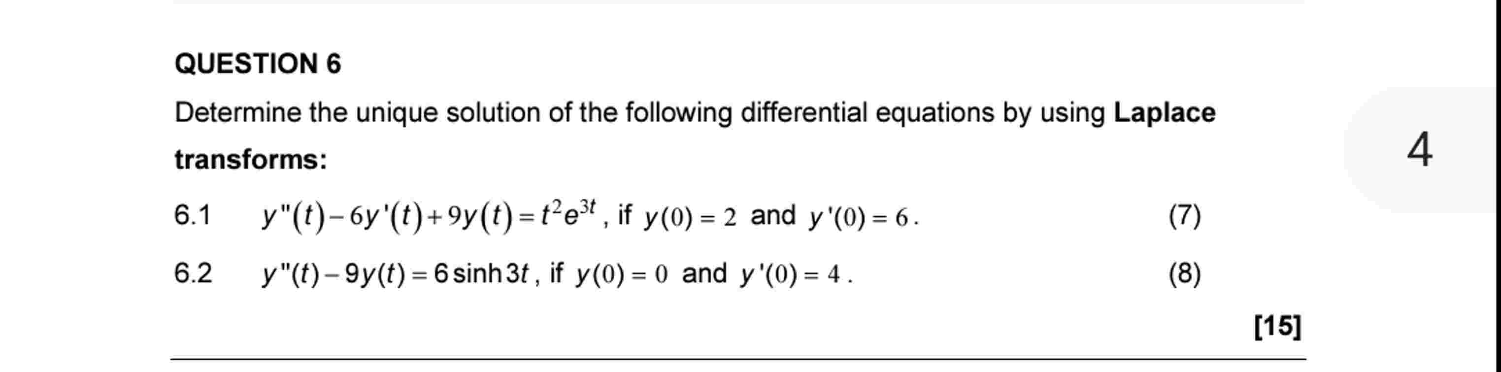 Solved QUESTION 6Determine the unique solution of ﻿the | Chegg.com
