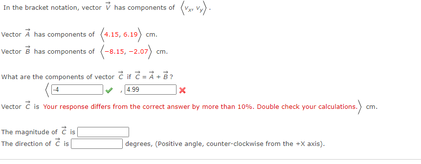 Solved In the bracket notation, vector V has components of | Chegg.com