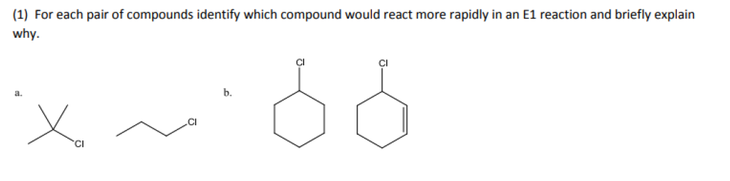 Solved (1) For each pair of compounds identify which | Chegg.com