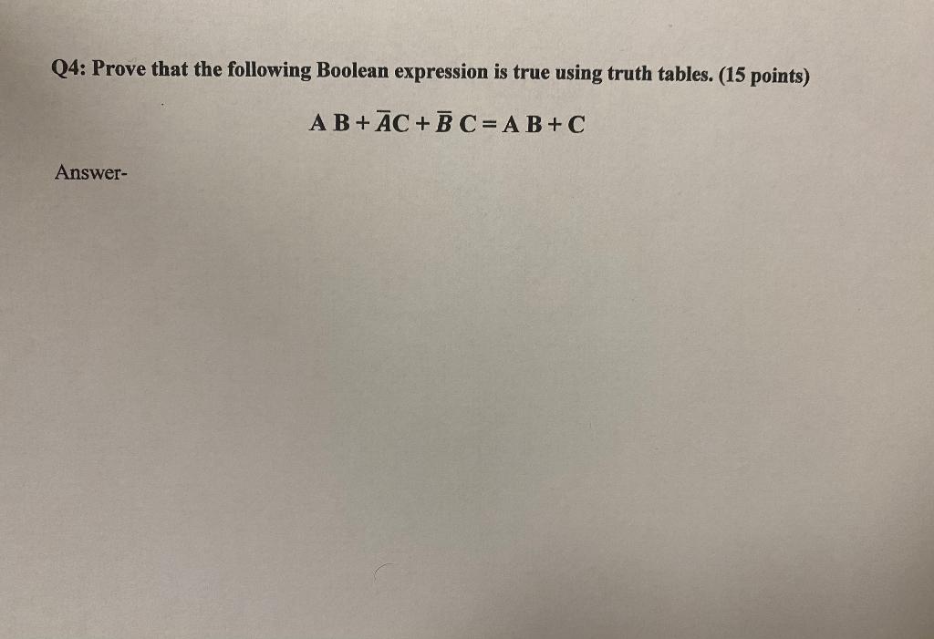 Solved Prove that the following Boolean expression is true | Chegg.com