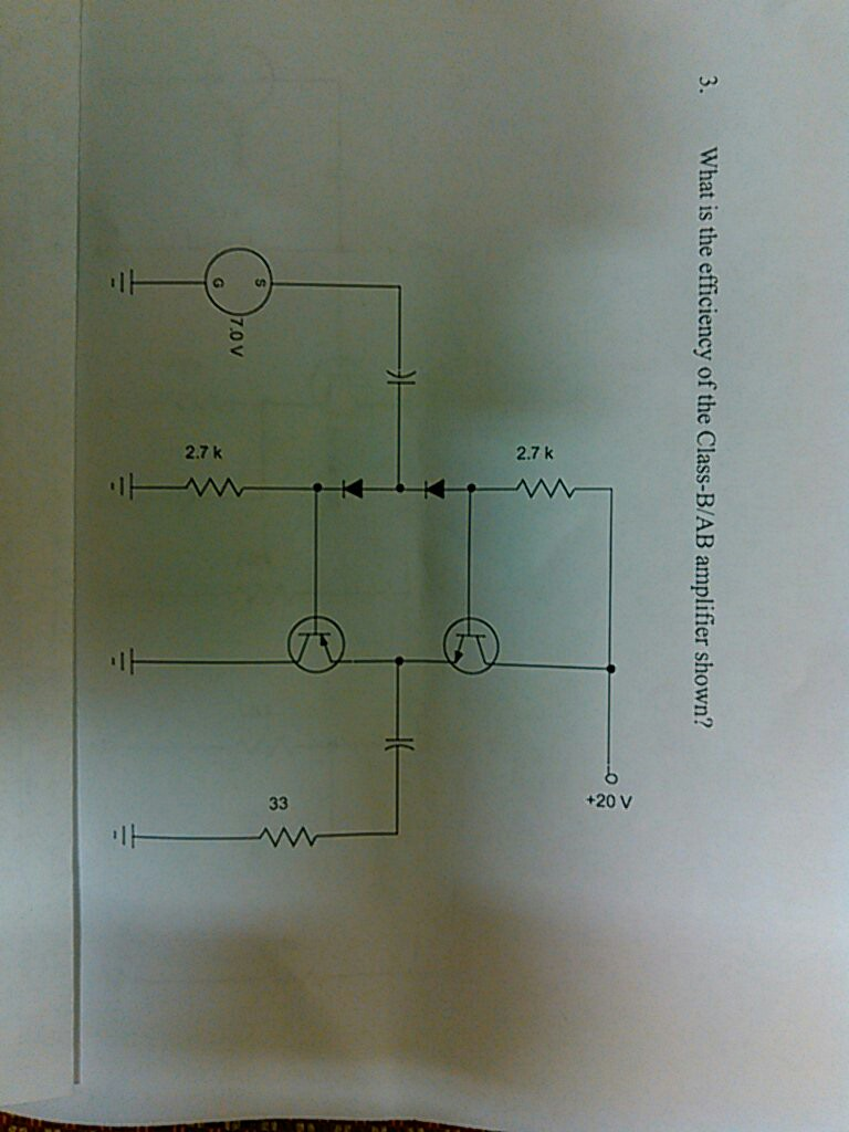 Solved What is the efficiency of the Class-B/AB amplifier | Chegg.com