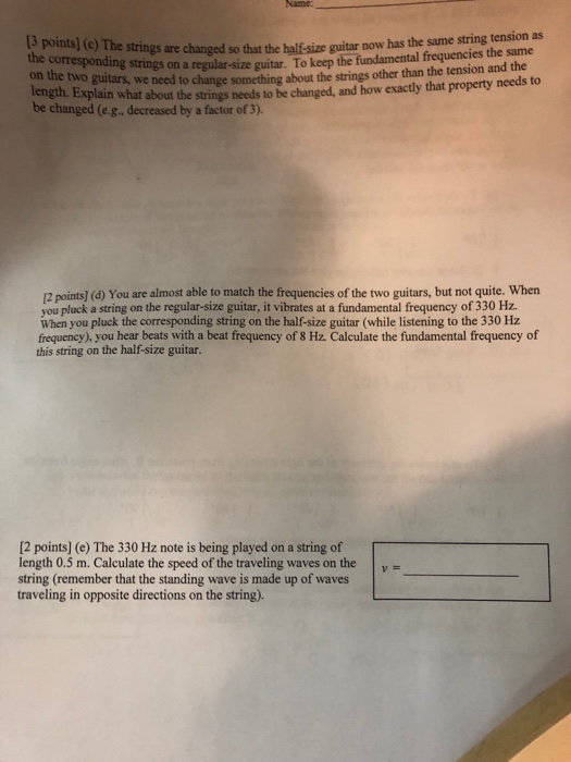 Solved PROBLEM 5-11 points [2 points] (a) A single string on | Chegg.com