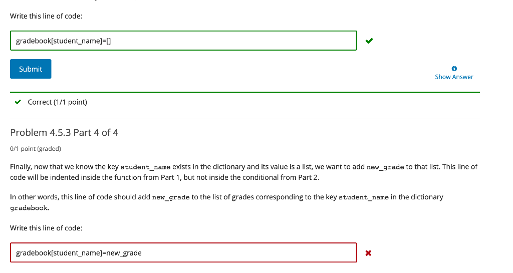 Solved Problem 4.5.3 Part 1 of 4 1/1 point (graded) Let's | Chegg.com