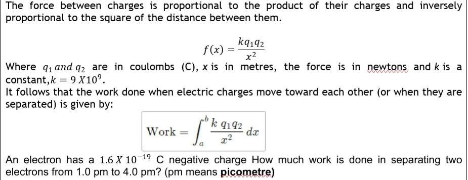 Solved The force between charges is proportional to the | Chegg.com
