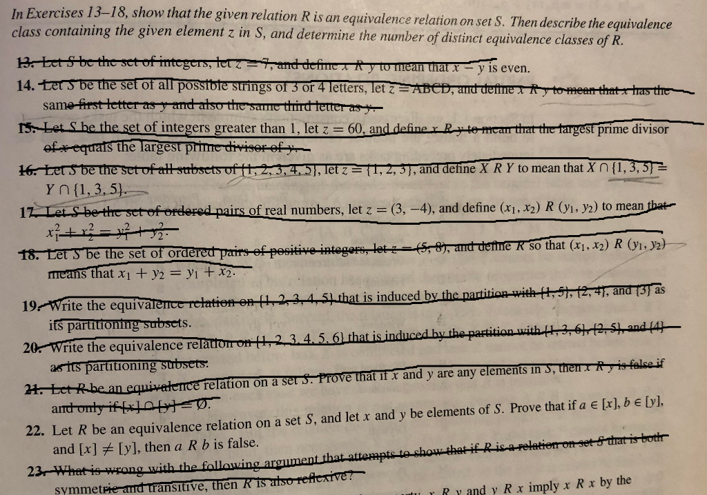 Solved In Exercises 13-18, show that the given relation R is | Chegg.com