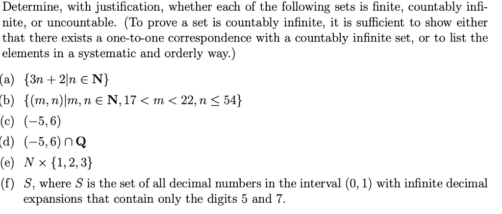 Solved Determine, with justification, whether each of the | Chegg.com