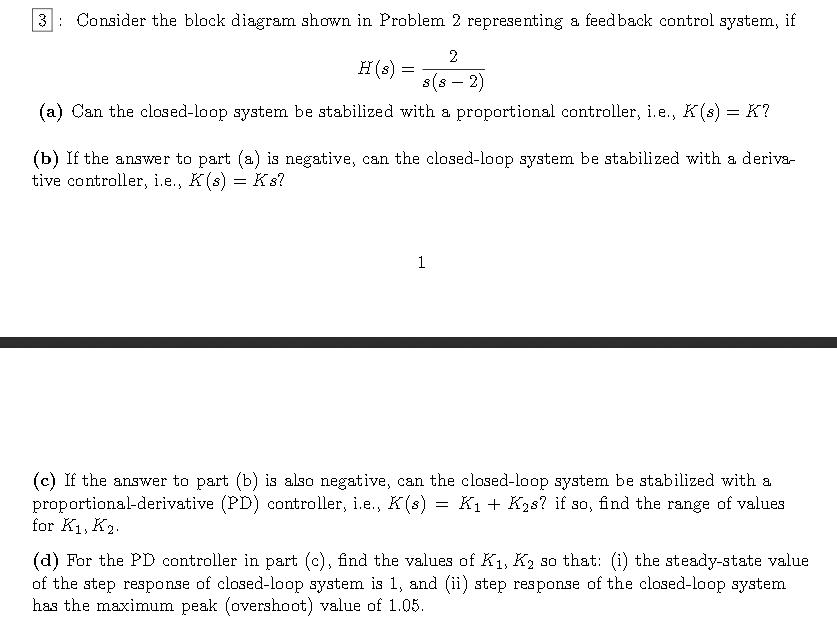 Solved 3: Consider the block diagram shown in Problem 2 | Chegg.com