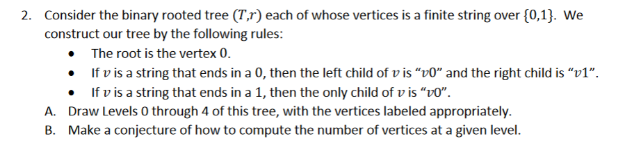 Solved Consider the binary rooted tree (T,r) each of whose | Chegg.com