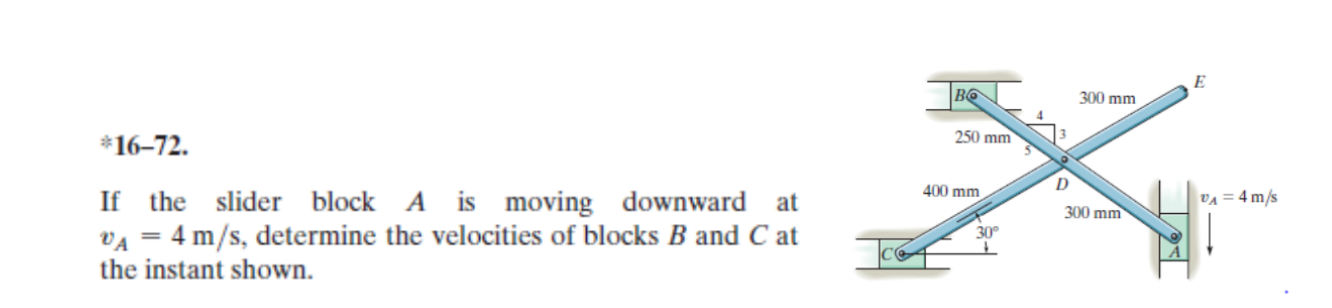 Solved *16-72. If the slider block A is moving downward at | Chegg.com