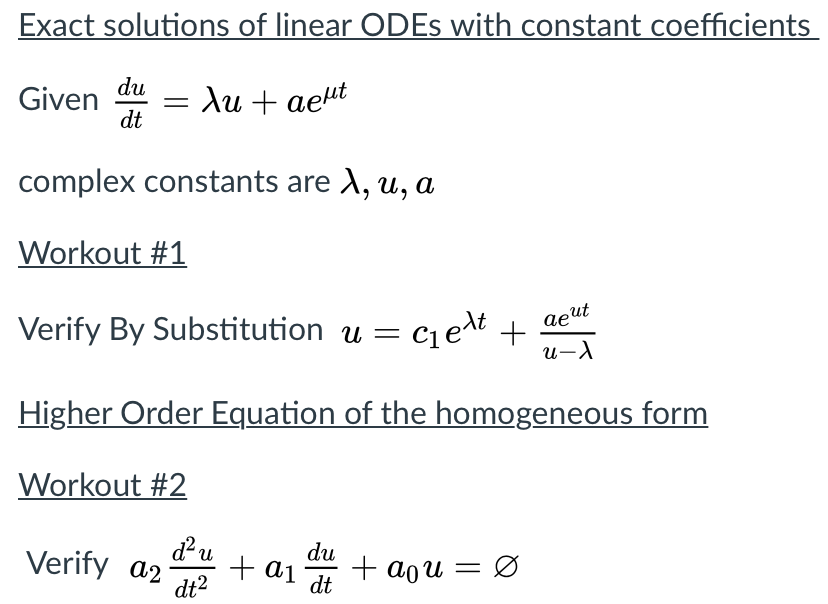Solved Exact solutions of linear ODEs with constant | Chegg.com Solved Exact solutions of linear ODEs with constant | Chegg.com