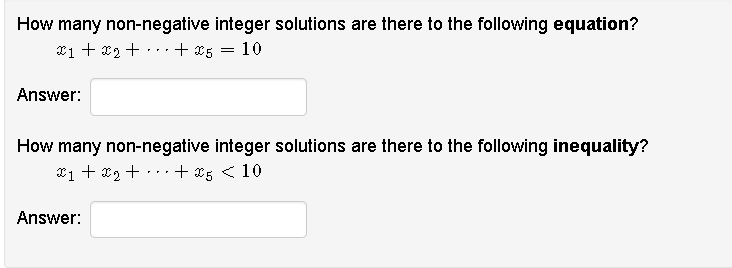 Solved How Many Non Negative Integer Solutions Are There To 
