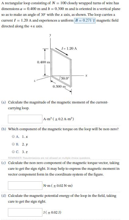 Solved A rectangular loop consisting of 𝑁=100N=100 | Chegg.com