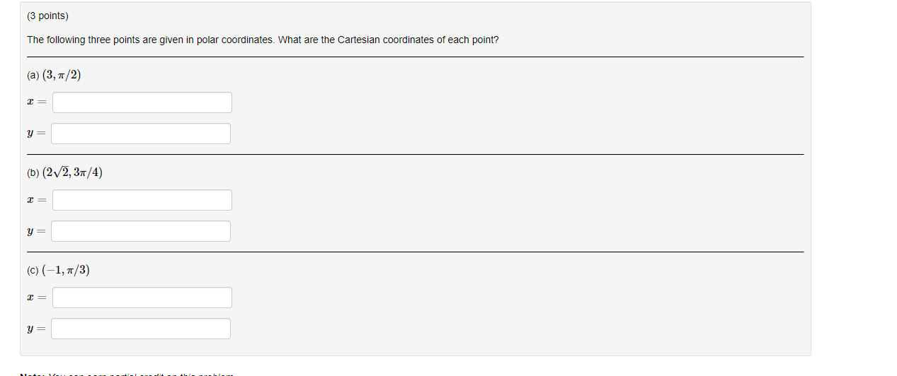 Solved (3 points) The following three points are given in | Chegg.com