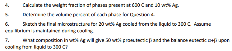 Solved 4. Calculate the weight fraction of phases present at | Chegg.com