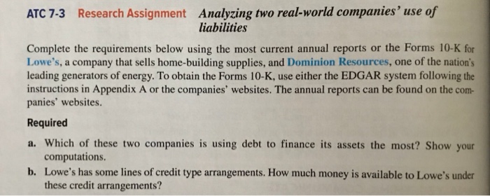 Analyzing two real-world companies' use of | Chegg.com