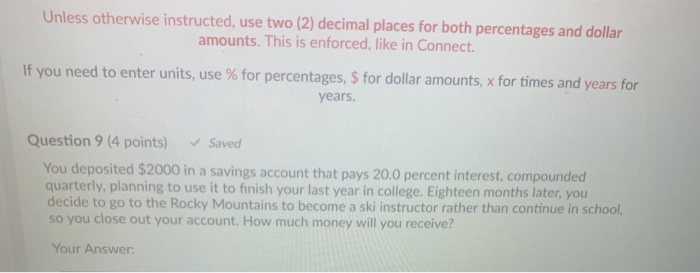 Solved Unless otherwise instructed, use two (2) decimal | Chegg.com