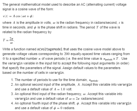 Solved The general mathematical model used to describe an AC | Chegg.com