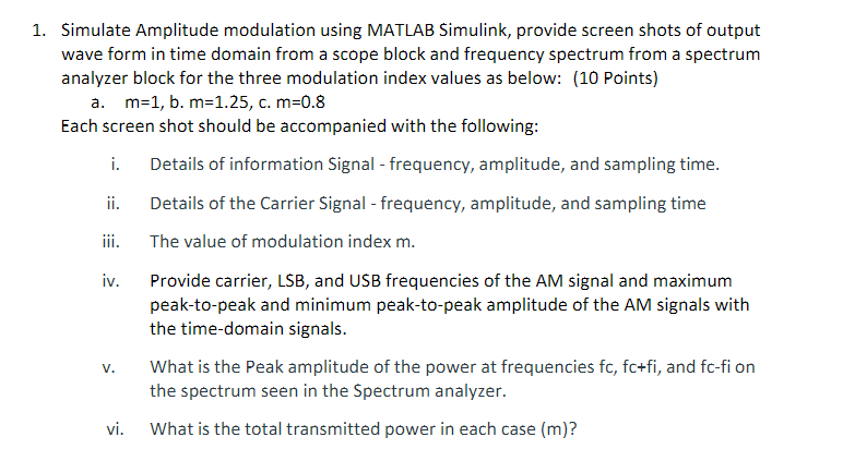 Solved Simulate Amplitude Modulation Using Matlab Simulink