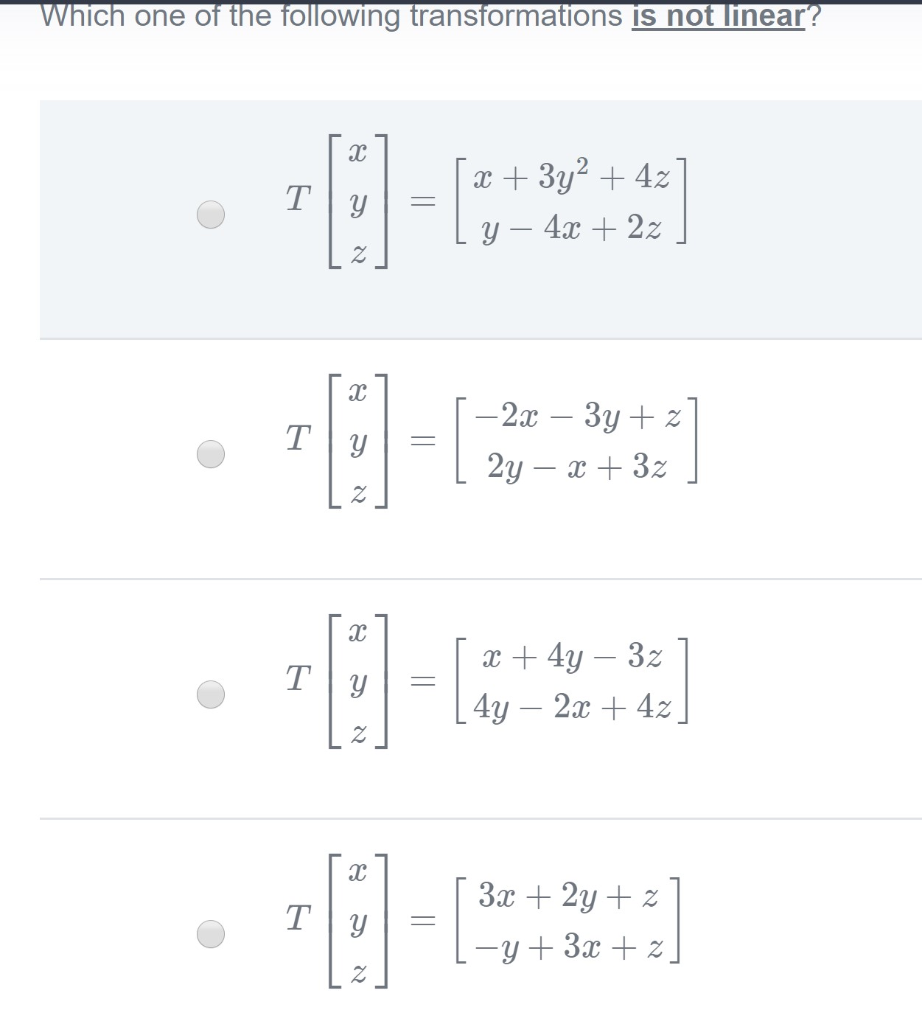 Solved a) Consider the following transformation function | Chegg.com