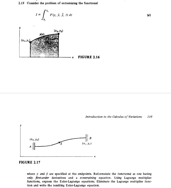 Solved 2.19 Consider the problem of extremizing the | Chegg.com
