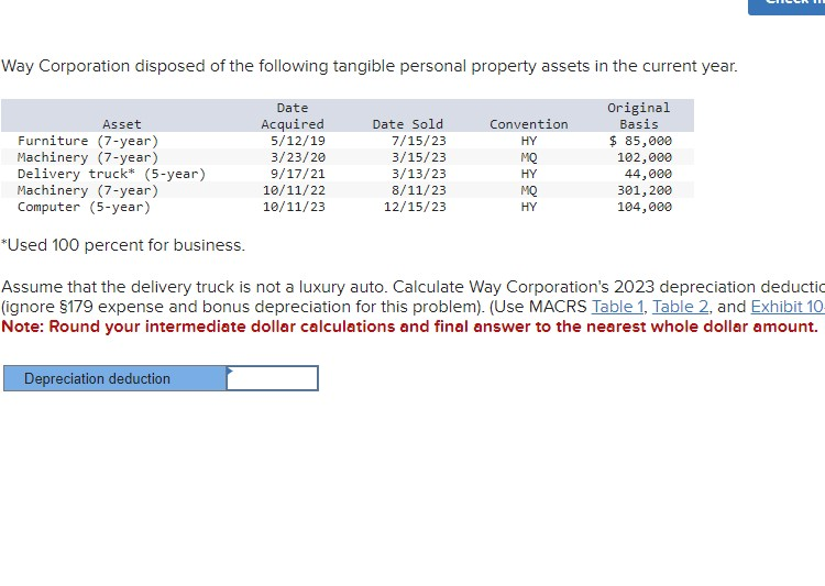 Solved Table 1 MACRS Half-Year ConventionEXHIBIT 10-6 | Chegg.com