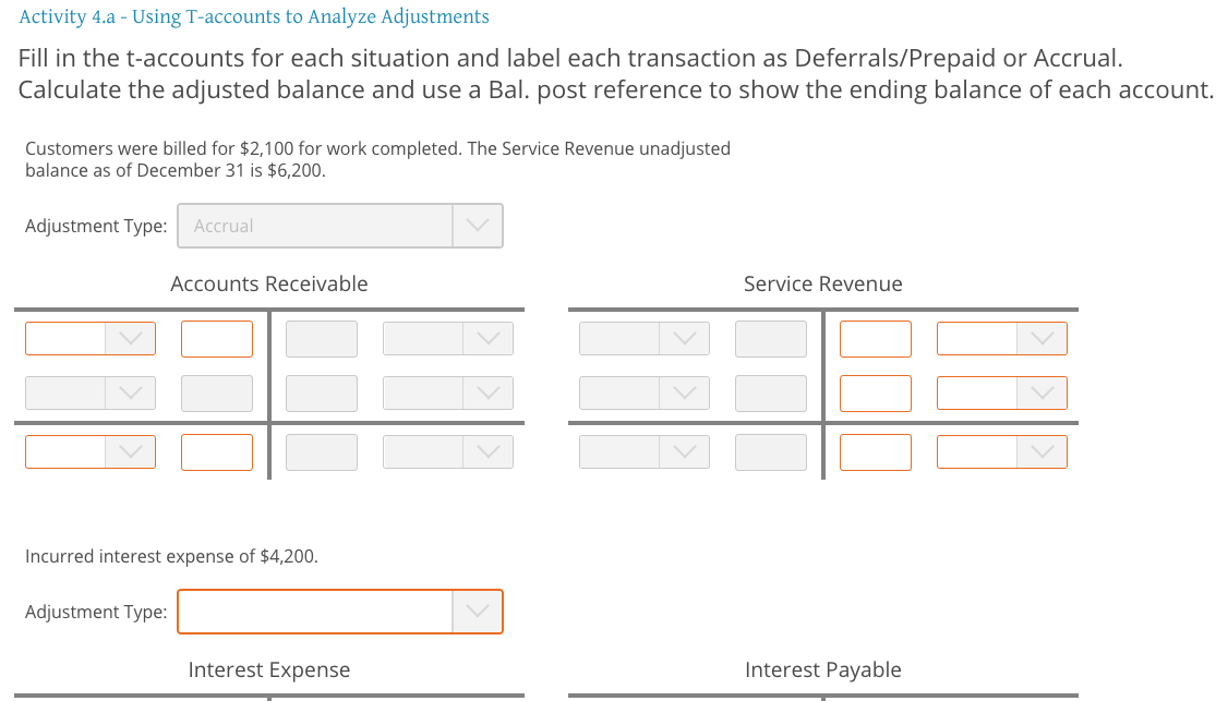 Solved Activity 4.a - Using T-accounts to Analyze | Chegg.com
