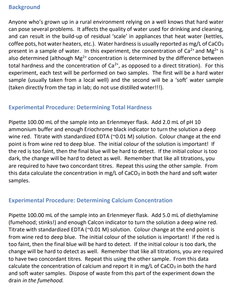 Solved 1Calculate Total Hardness (express as | Chegg.com