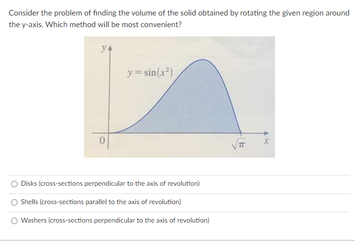 Solved Consider the problem of finding the volume of the | Chegg.com