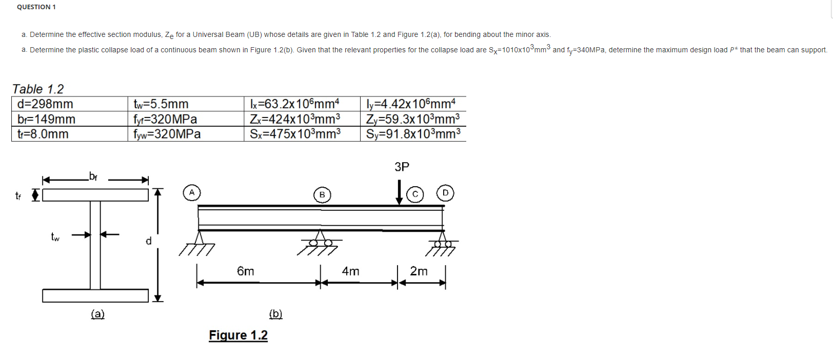 Solved QUESTION 1 a. Determine the effective section | Chegg.com