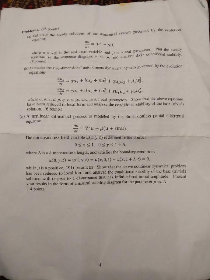 Solved Problem 4. (25 points) (a) Calculate the steady | Chegg.com