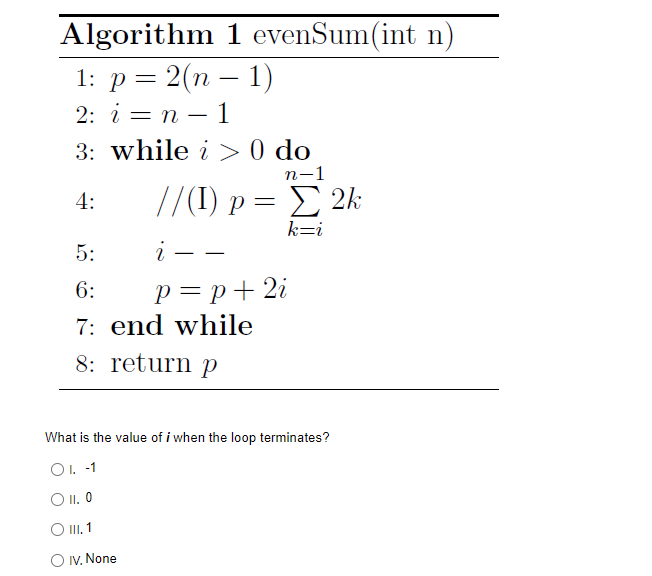 Solved N 1 Algorithm 1 Evensumint N 1 P 2n − 1 2 