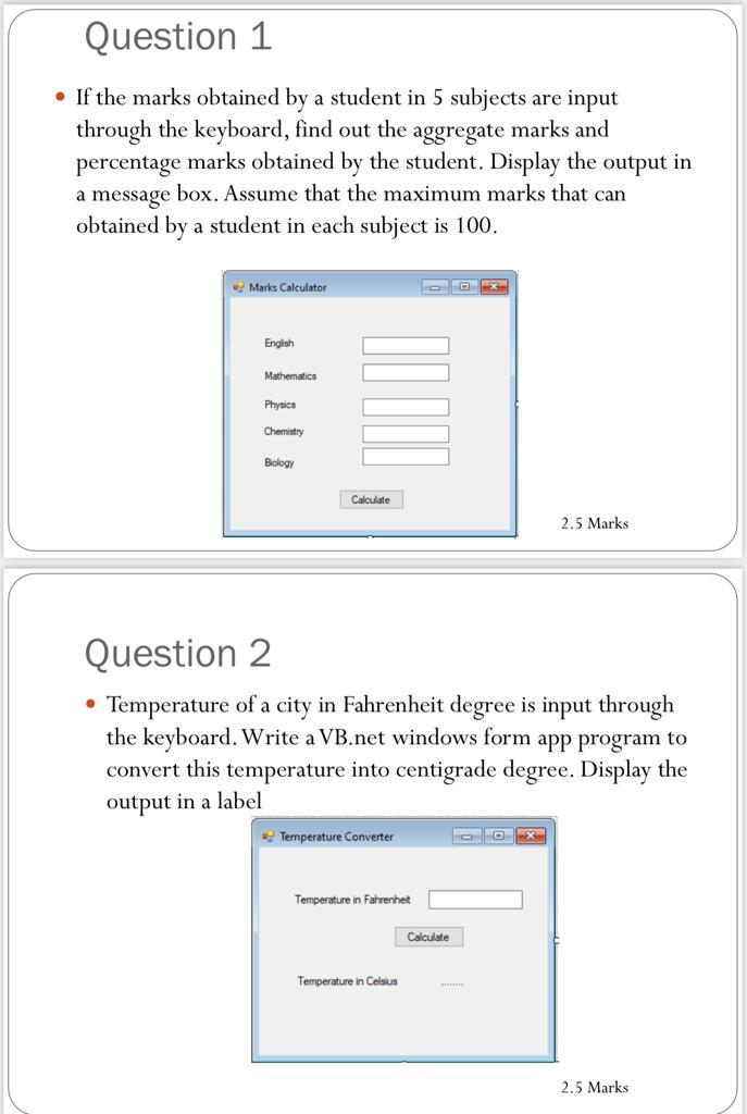 Solved Question 1 • If the marks obtained by a student in 5 | Chegg.com