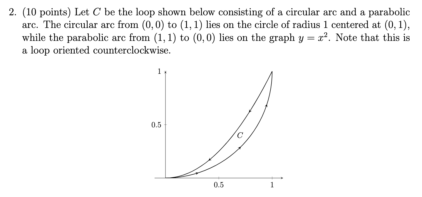 Solved 2. (10 points) Let C be the loop shown below | Chegg.com
