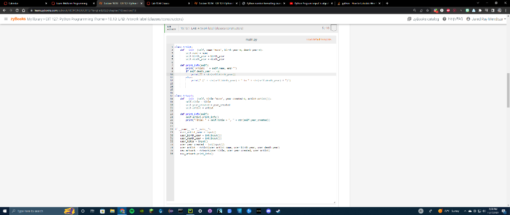 Solved 10.13 LAB: Artwork label | Chegg.com